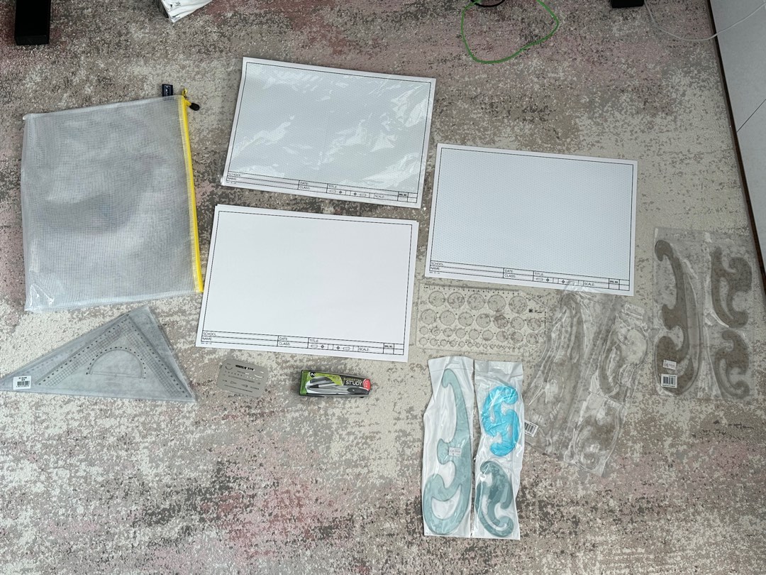 Engineering Graphics Set and Geometry Tools, Hobbies & Toys, Stationery ...