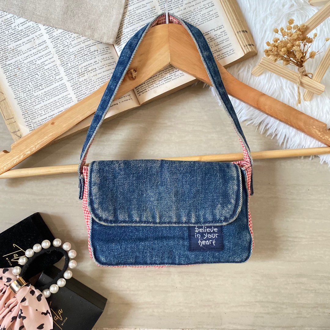 Heartstrings Denim Kili Bag, Women's Fashion, Bags & Wallets, Shoulder ...