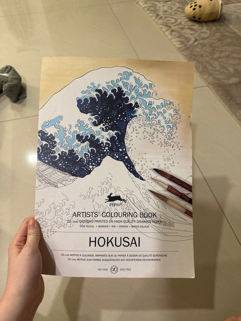 HOKUSAI artist colouring book, Hobbies & Toys, Stationery & Craft ...