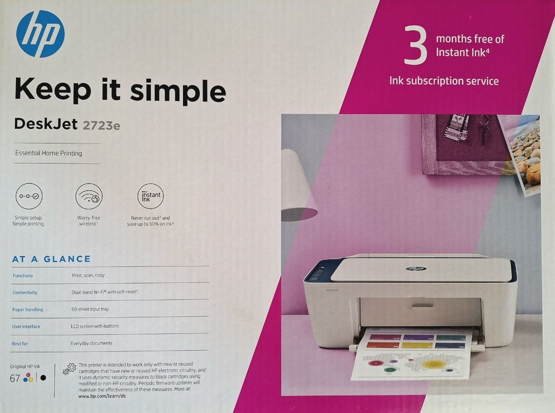 HP Deskjet 2723e All-in-One Printer (Blue - 297X1A) with instant ink ...