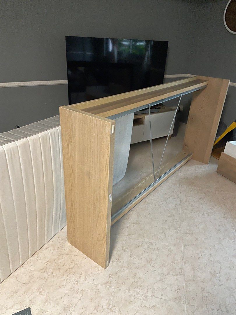 IKEA Malm Oak Wood single bed frame with mattress, Furniture & Home ...