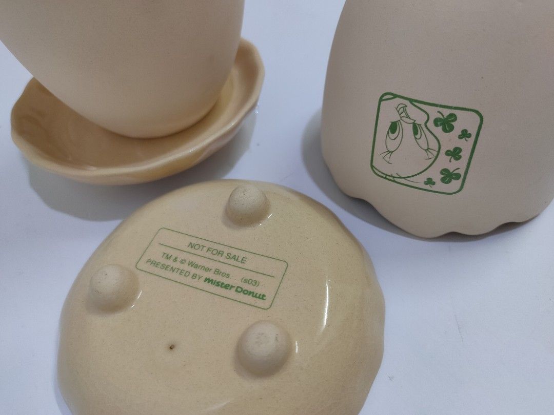 Japan Mister Donut X Warner Bros Tweety Flower Clay Planter set X 2 ...