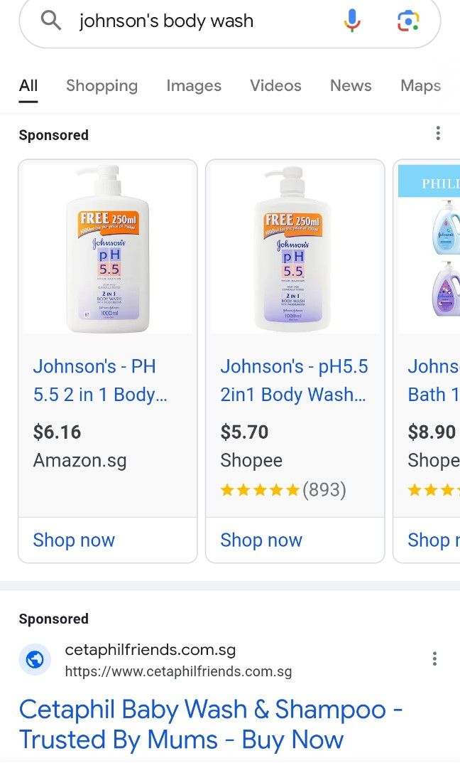 Johnson's body wash $4.00 each 1000ml, Beauty & Personal Care, Bath ...