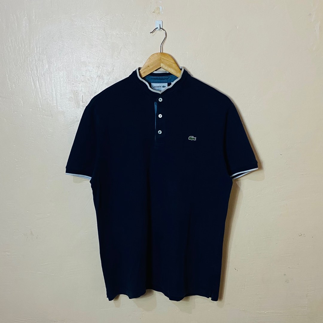 Lacoste ( Chinese Collar ), Men's Fashion, Tops & Sets, Tshirts & Polo Shirts on Carousell