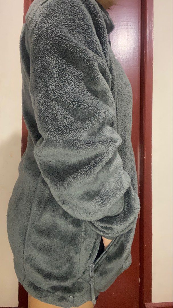 Leaveland Fleece Dark Gray Jacket Medium, Women's Fashion, Coats ...