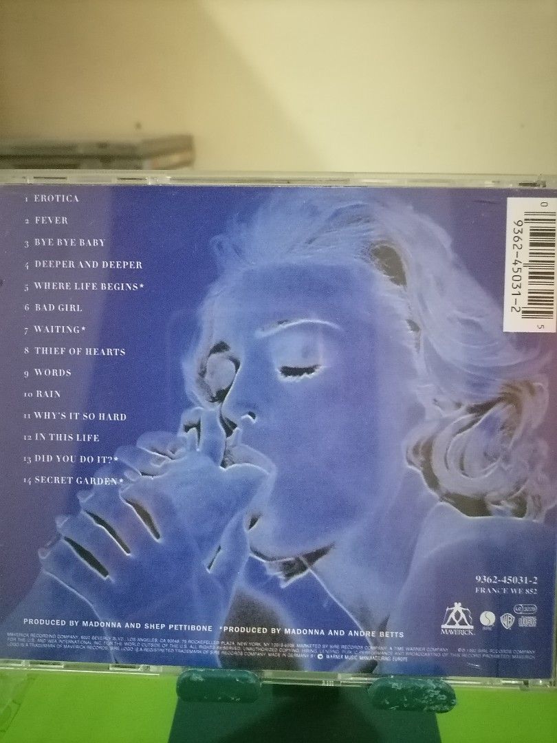 MADONNA, EROTICA, Hobbies & Toys, Music & Media, CDs & DVDs on Carousell