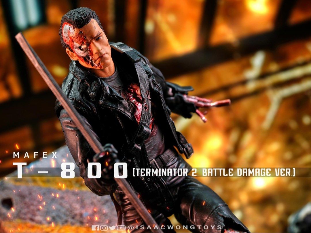 Mafex T-800 Terminator 2 Judgement day Battle Damage Version, Hobbies ...