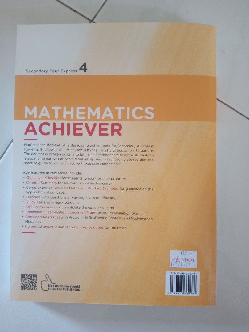 Mathematics Achiever Secondary 4 Assessment book, Hobbies & Toys, Books ...
