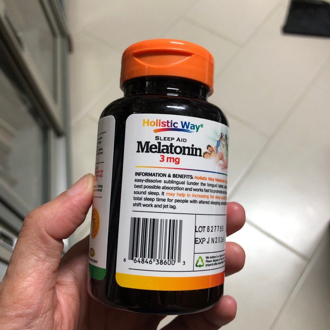 Melatonin 3mg Sleep Aid Holistic Way 90 tablets, Health & Nutrition ...