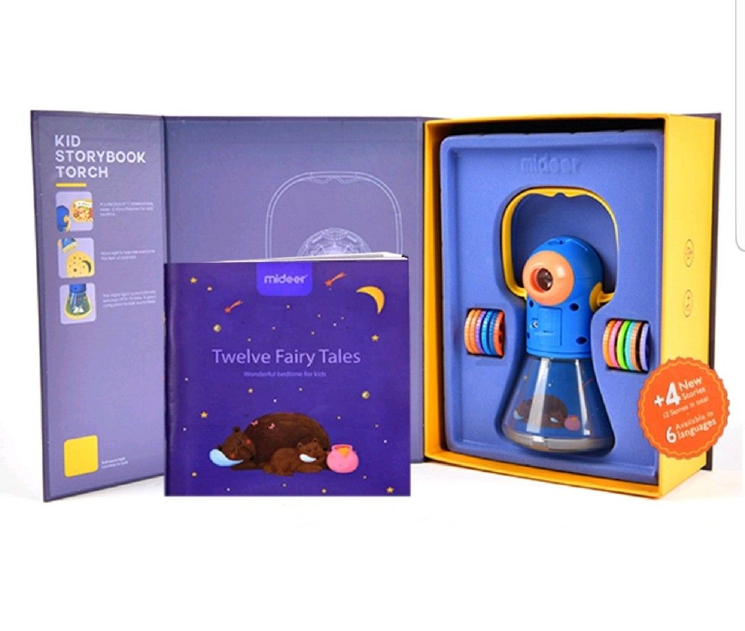 MiDeer Kids Projector Storybook Torch (12 stories with 96 scenes ...