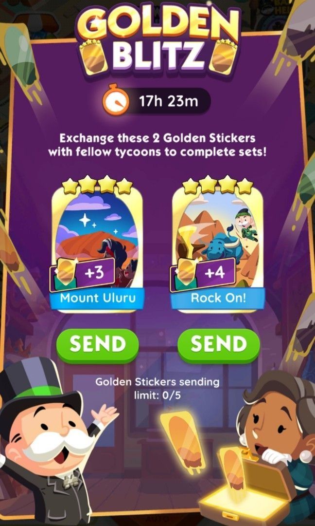 Monopoly Go stickers Mount Uluru, Video Gaming, Gaming Accessories, In ...