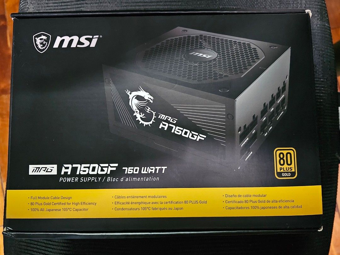 MSI MPG A750GF PSU Fully Modular 80plus gold, Computers & Tech, Parts & Accessories, Computer ...