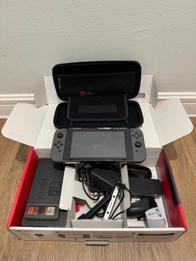 Nintendo Switch Console V2 Full Set, Video Gaming, Video Games ...