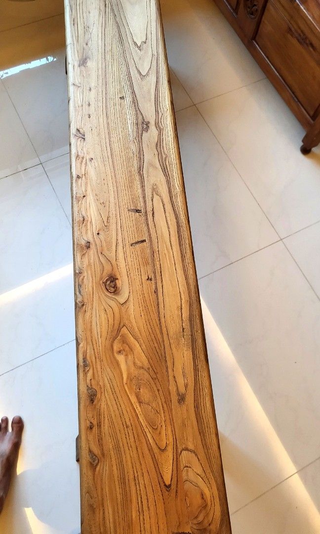 Old elm wood bench, Furniture & Home Living, Furniture, Chairs on Carousell