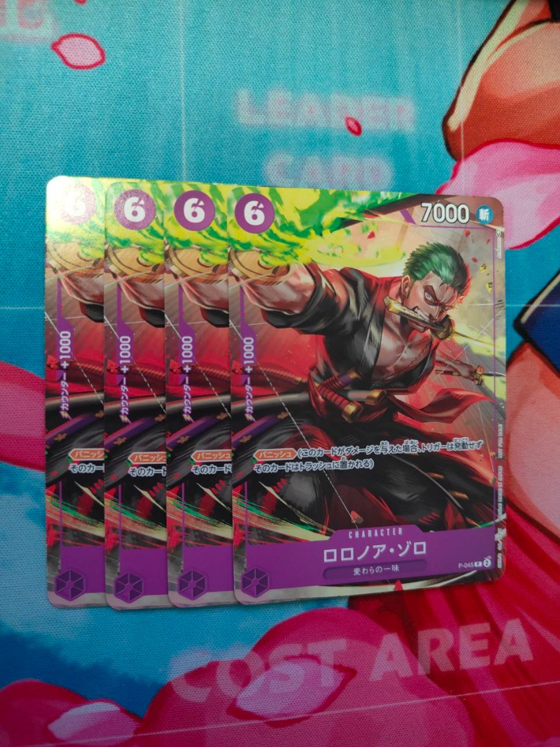 One Piece TCG - Promo Card - Roronoa Zoro P-045, Hobbies & Toys, Toys ...