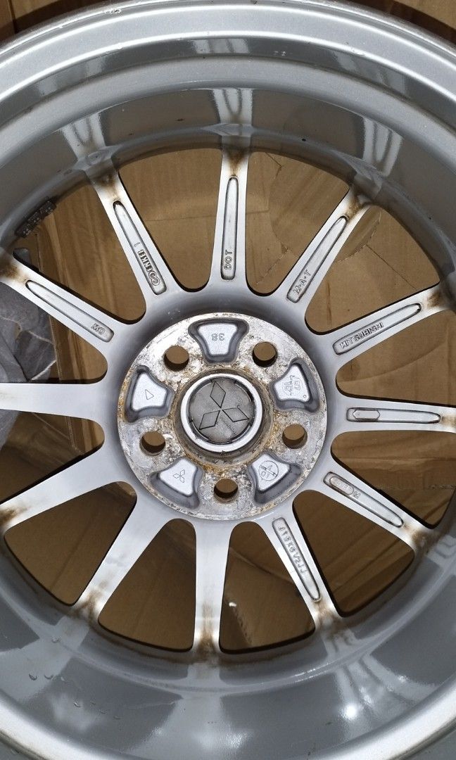 Original Evo 10 Enkei Rims, Car Accessories, Tyres & Rims on Carousell