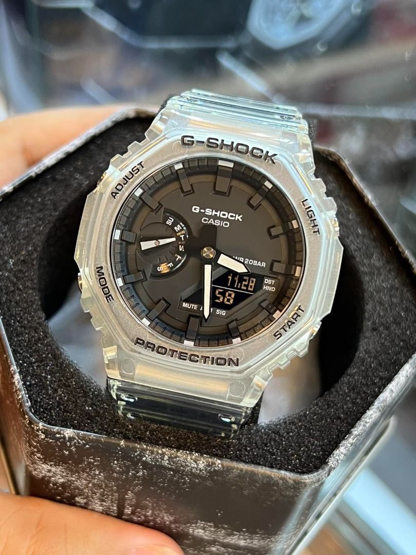 ORIGINAL G-SHOCK Analog Digital Transparent Watch GA-2100SKE-7ADR, Men ...