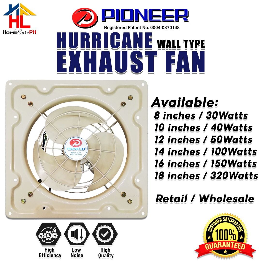 Pioneer Hurricane Exhaust Fan (Wall Type), Commercial & Industrial ...