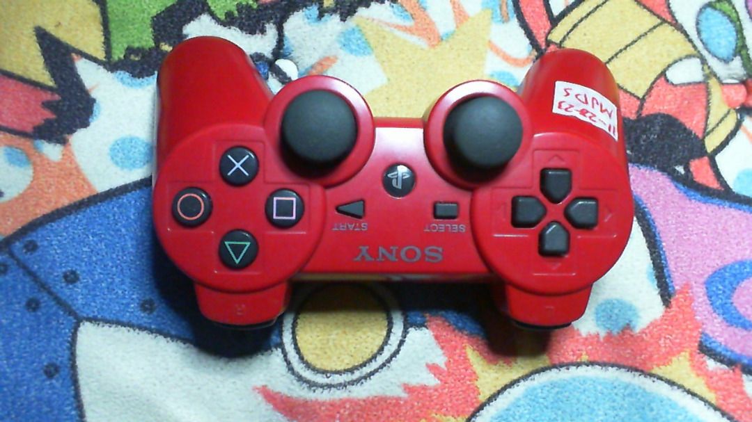 Playstation 3 RED Original Controller, Video Gaming, Gaming Accessories ...