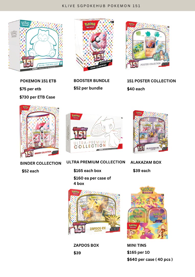 Pokemon 151 SV3.5 english products!, Hobbies & Toys, Toys & Games on ...