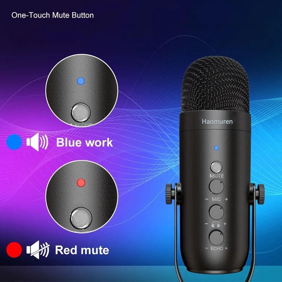 Professional USB Streaming Podcast PC Microphone Studio Cardioid ...