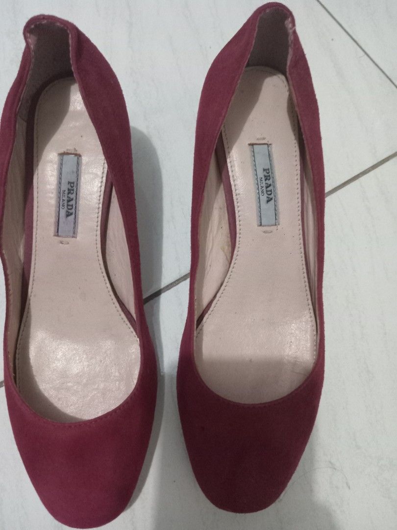 Pump merah predong, Fesyen Wanita, Sepatu di Carousell