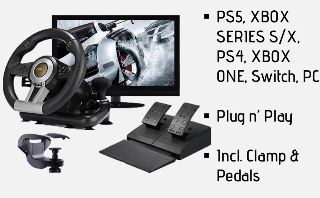 PXN V3II steering wheel console, Video Gaming, Video Game Consoles ...