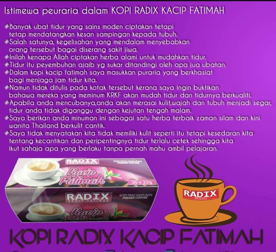 Radix Kacip Fatimah Instant Coffee, Food & Drinks, Other Food & Drinks ...