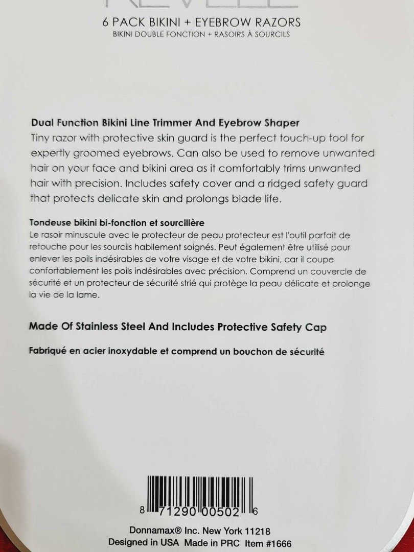 Revele 6pack Bikini & Eyebrow Razors, Beauty & Personal Care, Face ...