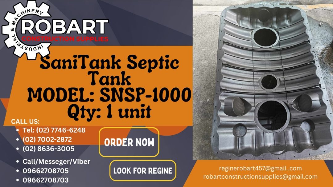 SaniTank Septic Tank MODEL: SNSP-1000 Qty: 1 unit, Commercial ...