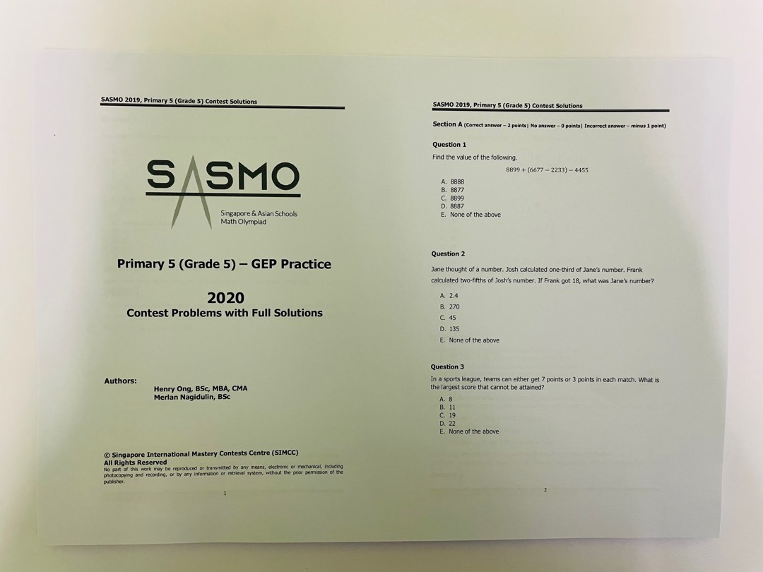 Sasmo paper 2014-2023, Hobbies & Toys, Books & Magazines, Assessment ...