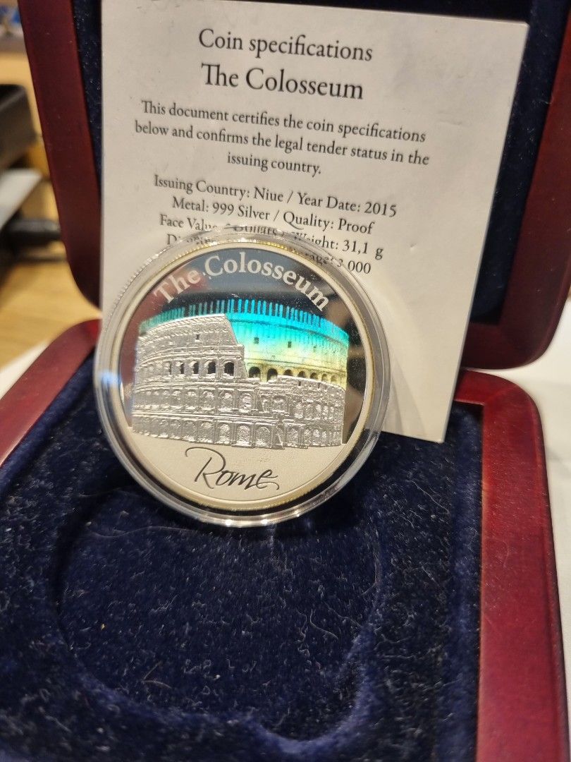 Silver coin hologram the colosseum, Hobbies & Toys, Memorabilia ...