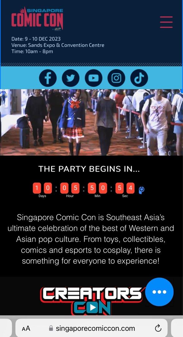 Singapore Comic Con Ticket, Tickets & Vouchers, Event Tickets on Carousell