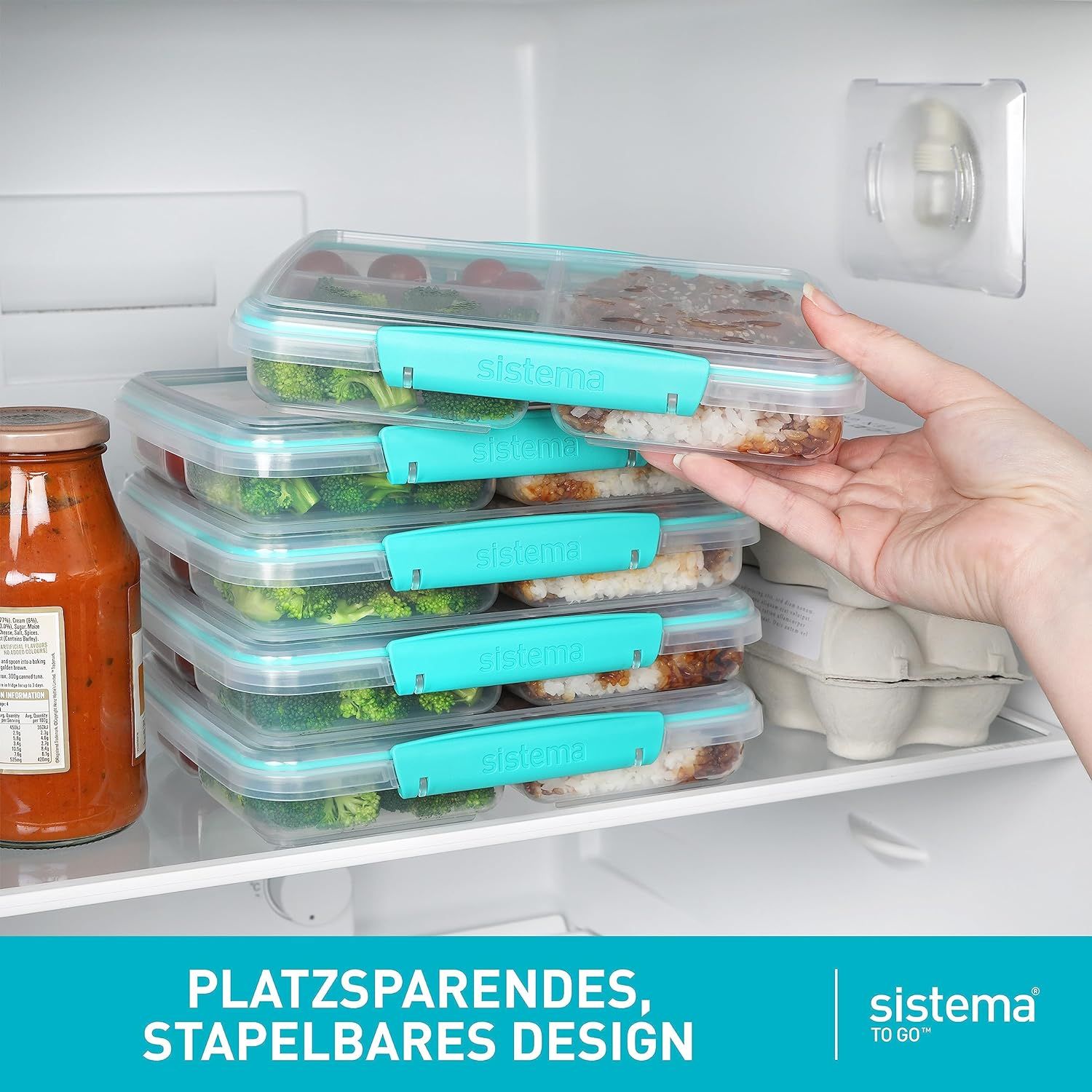 Sistema To Go Multi Split Meal & Food Dividers & Clips | 820ml | BPA ...
