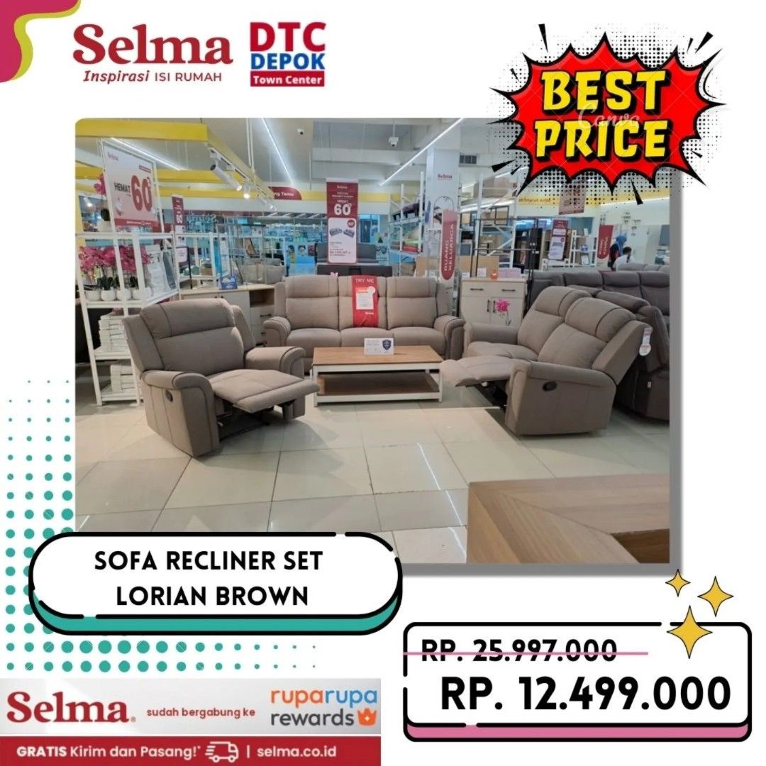 Sofa recliner set murah, Perabotan Rumah di Carousell