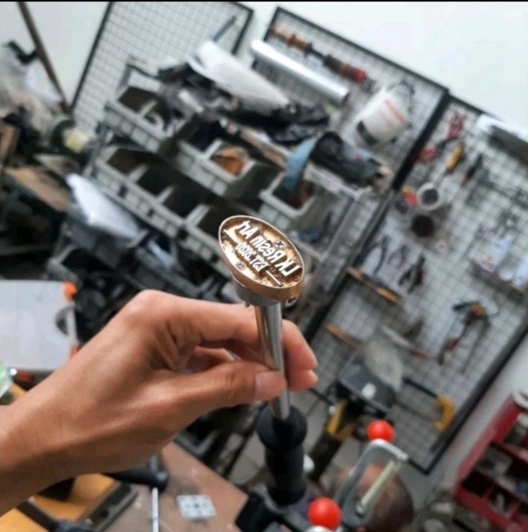 Stempel Bakar Gagang Stainless Steel Plat Logo Emboss Holder Stamp ...