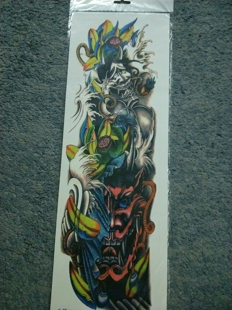 Temporary sleeve tattoo arm sticker, Hobbies & Toys, Stationery & Craft ...