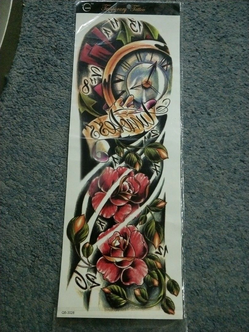 Temporary sleeve tattoo arm sticker, Hobbies & Toys, Stationery & Craft ...