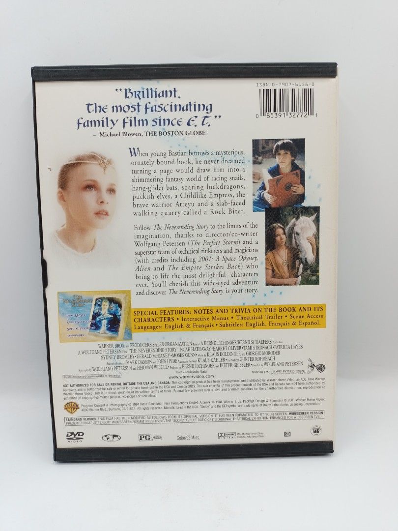 The NeverEnding Story/ 1984 Warner Bros/ US Made / Used DVD, Hobbies & Toys, Music & Media, CDs ...
