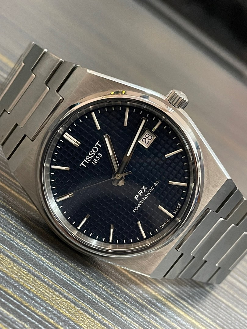 Tissot PRX Auto Dark Blue, Luxury, Watches on Carousell