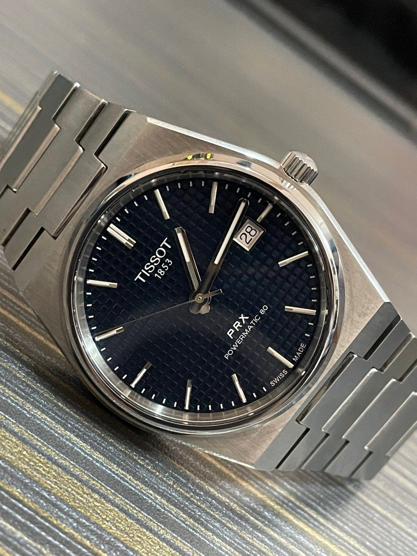 Tissot PRX Auto Dark Blue, Luxury, Watches on Carousell