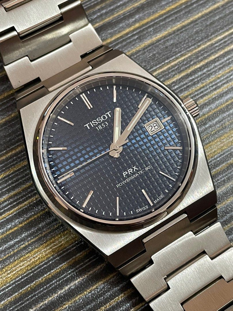 Tissot PRX Auto Dark Blue, Luxury, Watches on Carousell