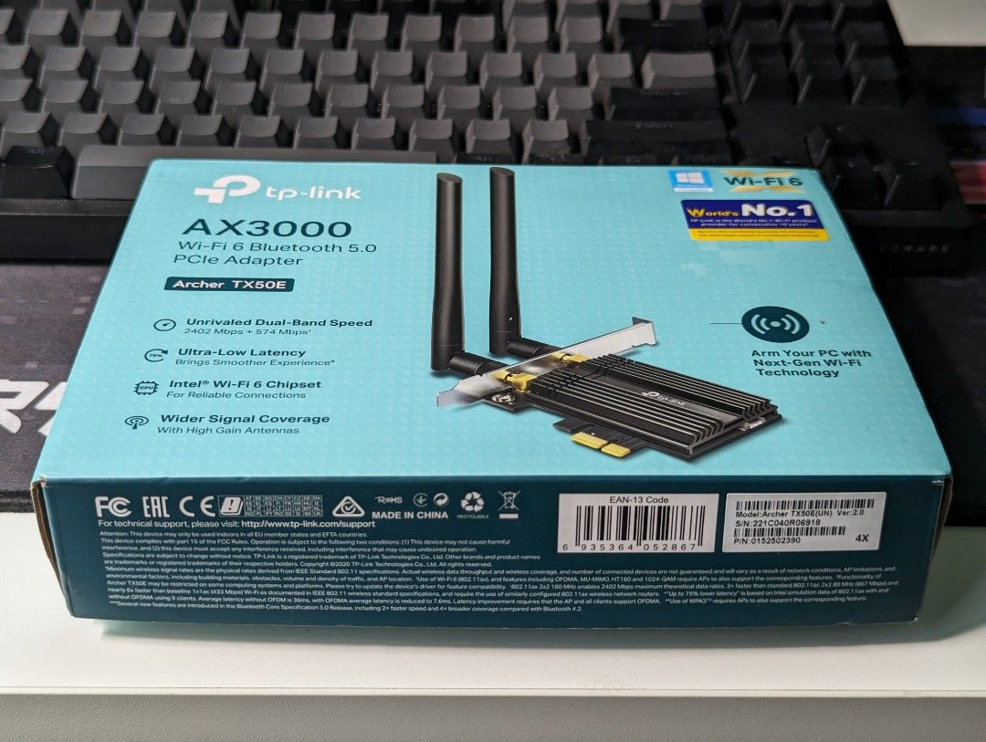 TP Link Wifi 6 AX3000 PCIe Network Card, Computers & Tech, Parts ...