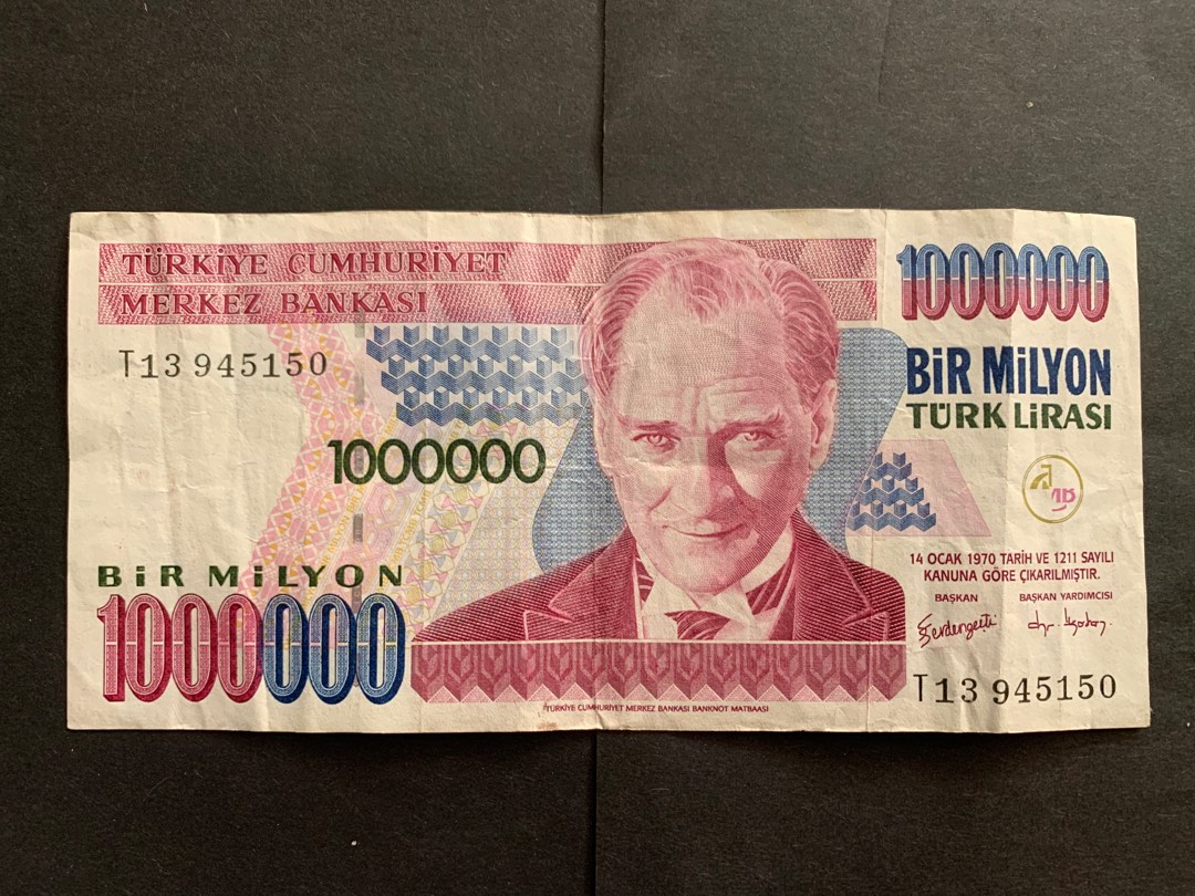 Turkey 1000000 Lira 1995 Banknote, Hobbies & Toys, Collectibles ...