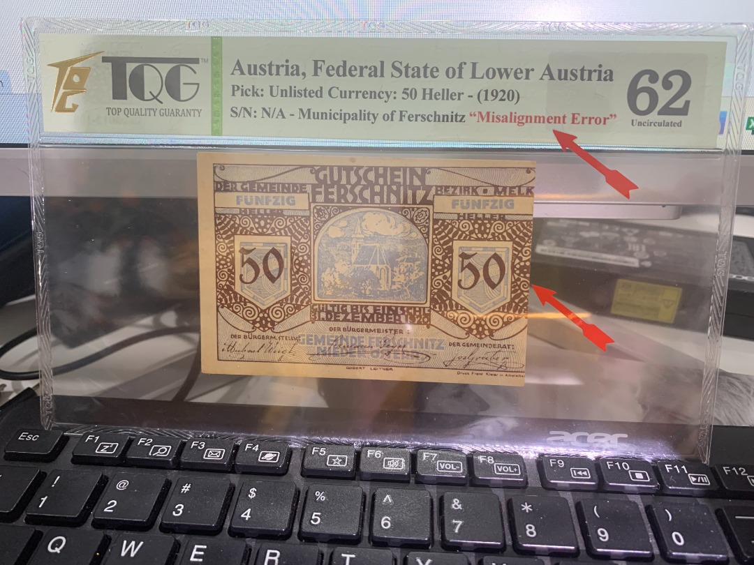 [VERY RARE] 103 Years Old Error Note. Austria, Federal State of Lower ...