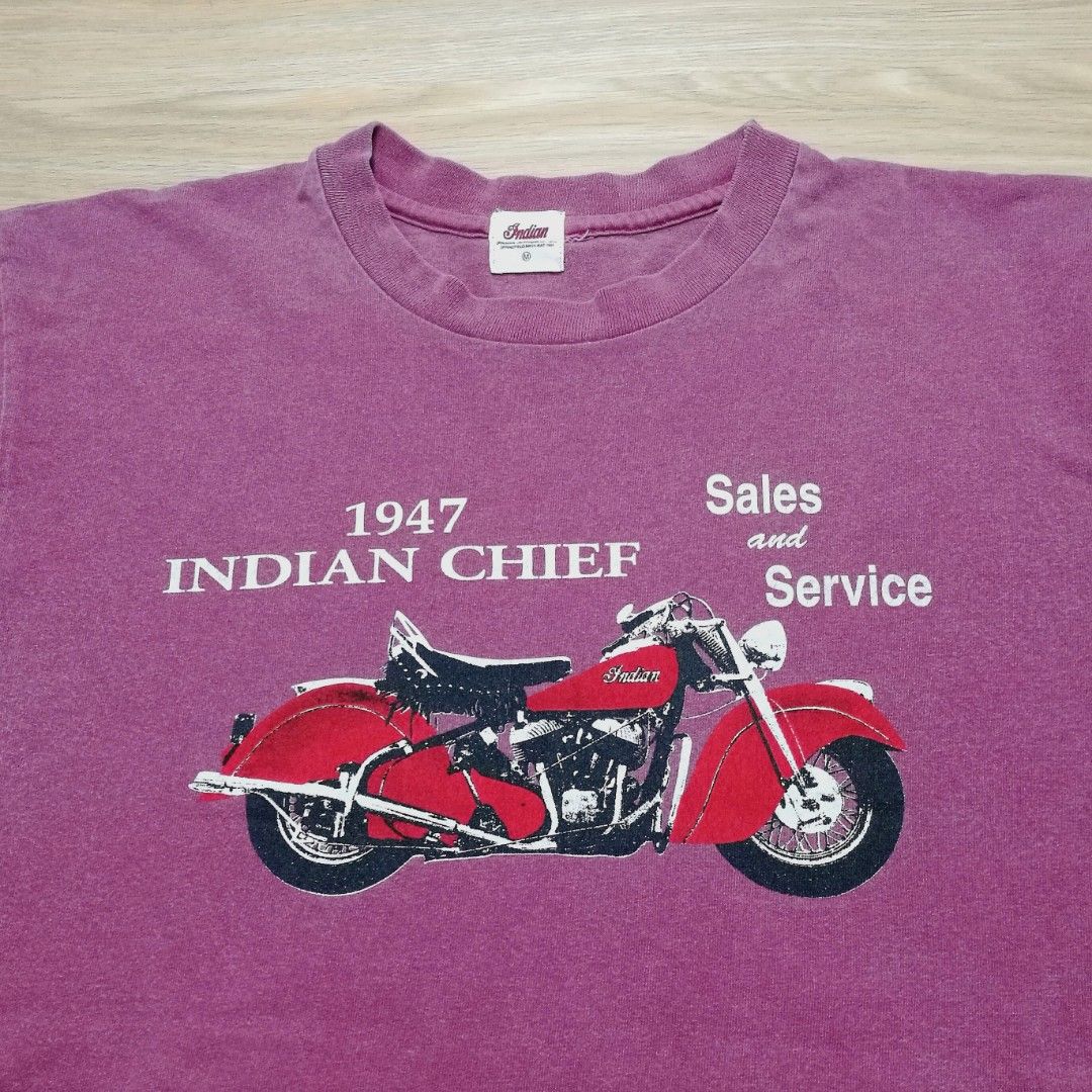 Vintage Indian Motorcycle 1947 Indian Chief tee, Men's Fashion, Tops ...