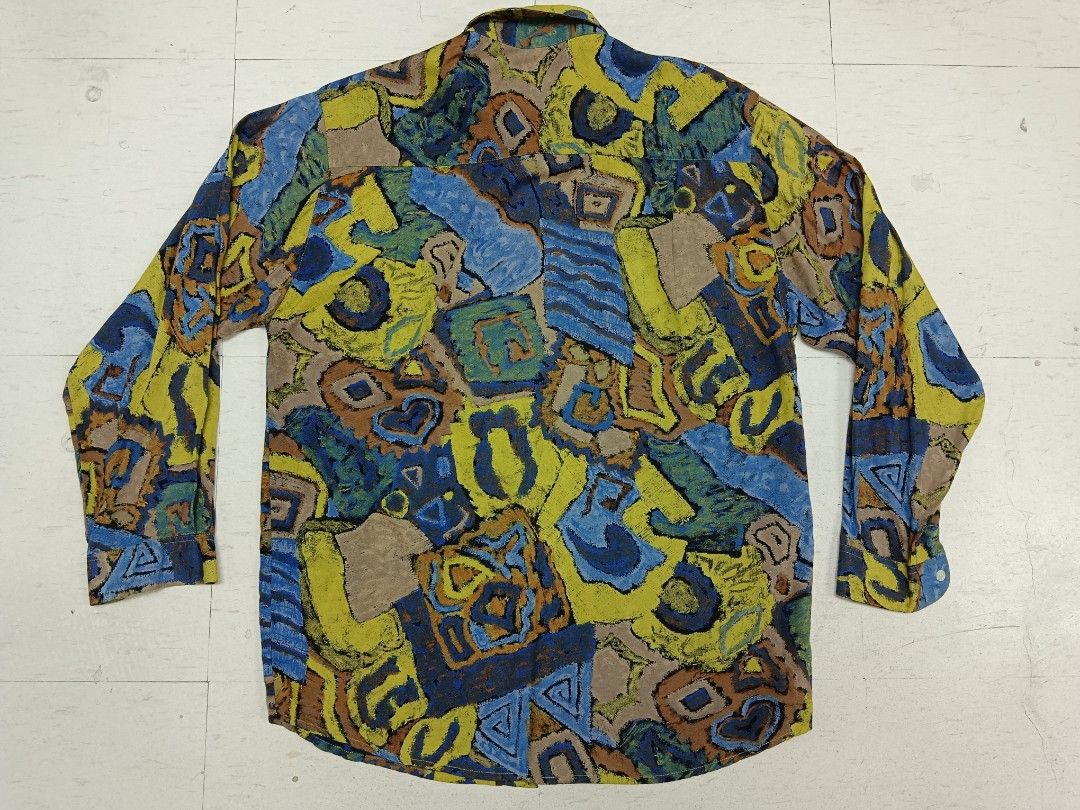Vintage kemeja long sleeve lama colourful Trendy 90an 90s 90's 80an ...
