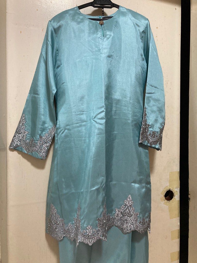 XXL POWDER BLUE Jamna & co Kurung Pahang Cindai, Women's Fashion ...