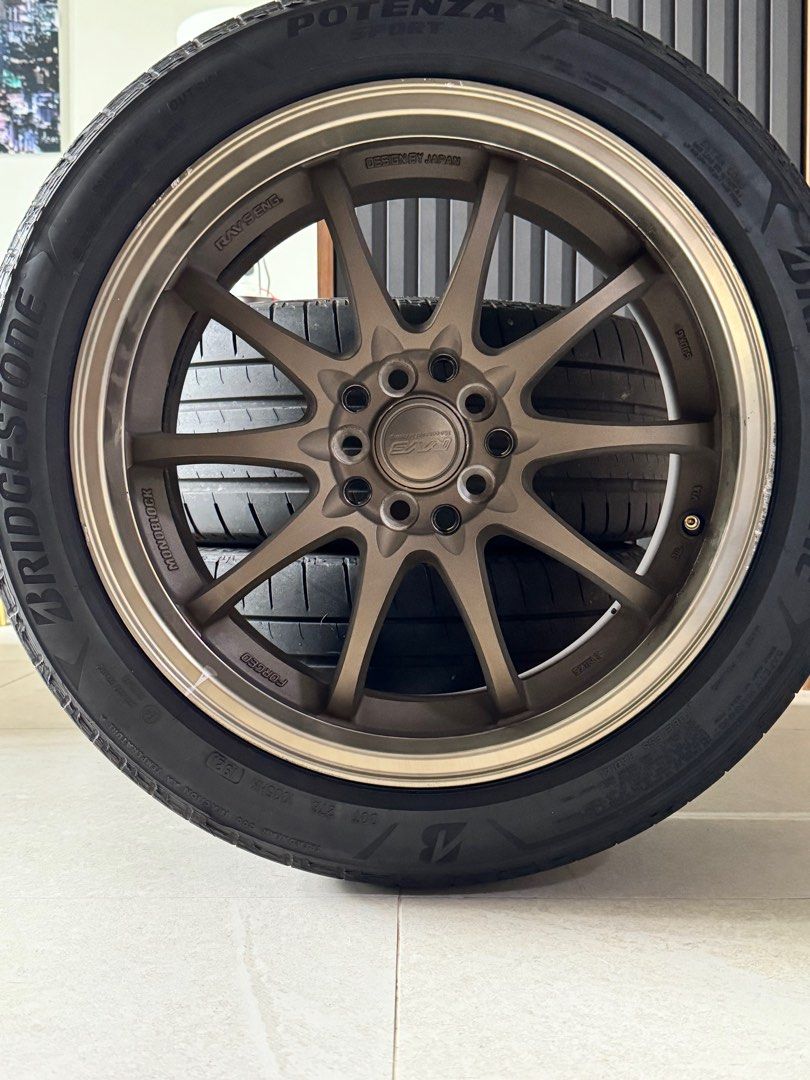 114.3x5 17 Inch Rims Rays Volk Racing CE28N 17x7.5 offset 43, Car ...