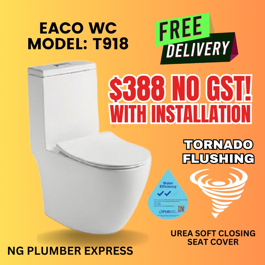 12.12 SALES! EACO T918 RIMLESS+TORNADO FLUSHING ONE-PIECE TOILET BOWL ...